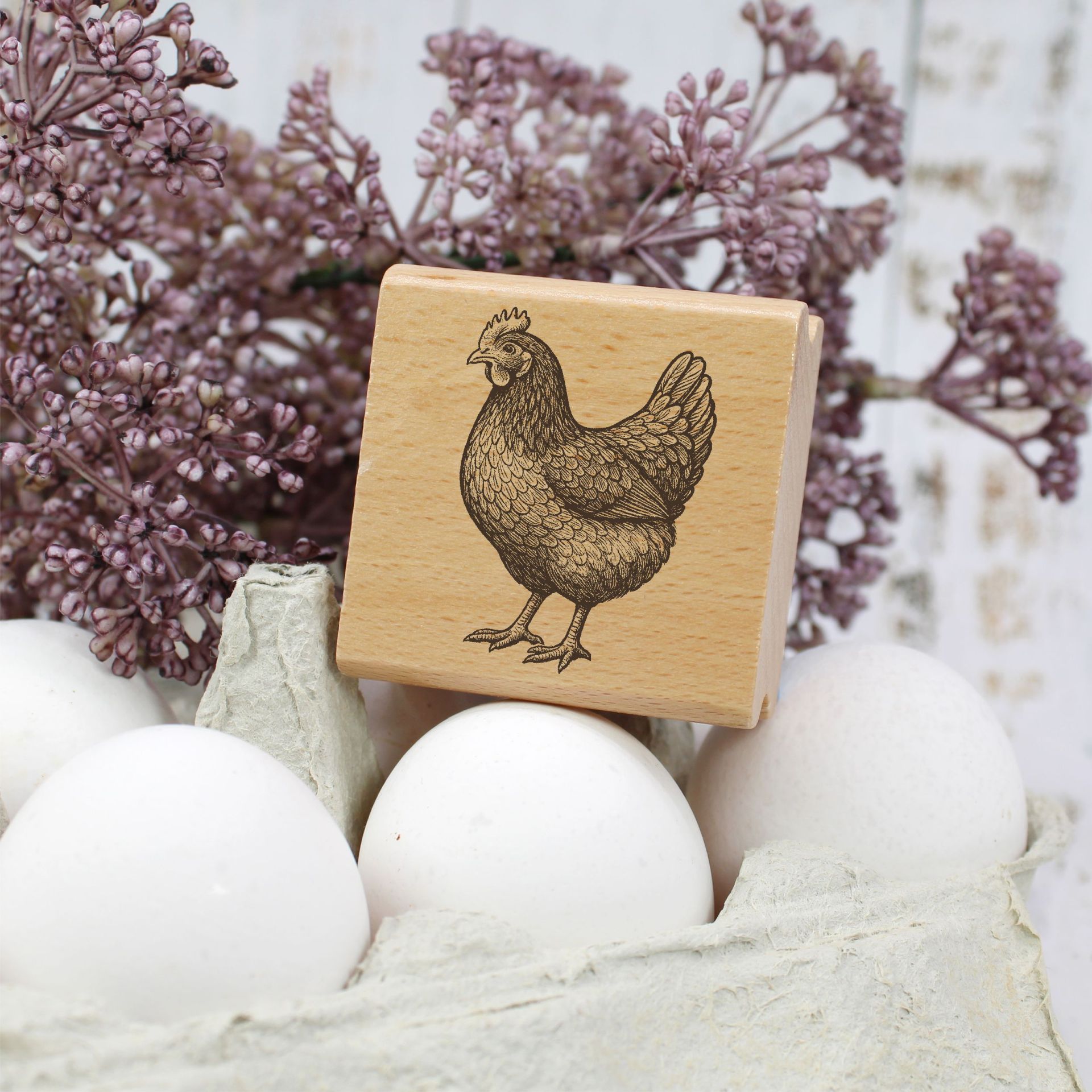 Bovan Motivstempel Huhn – in 3 Größen | Buchenholz & Lasergravur ...