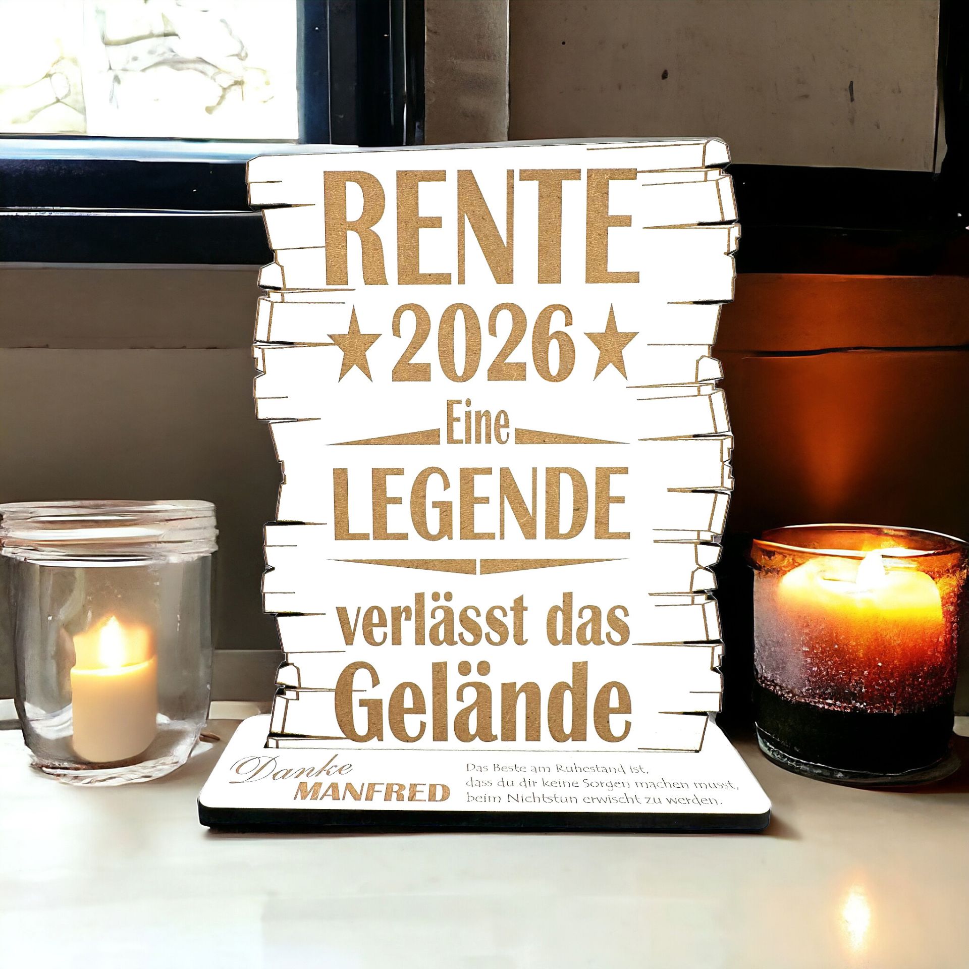 Aufsteller Schild Ruhestand Rente 2024 - Eine Legende verlässt das ...