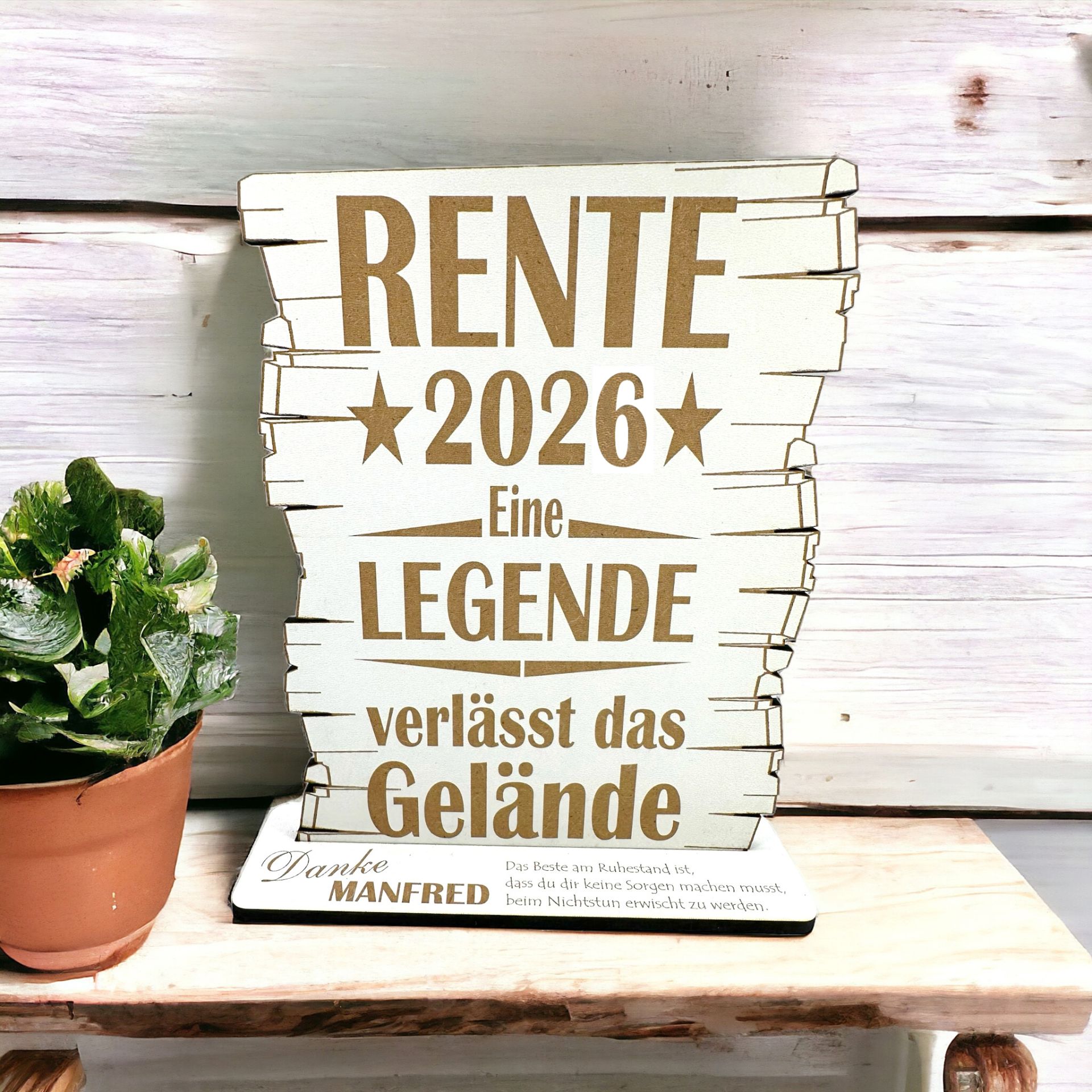 Aufsteller Schild Ruhestand Rente 2024 - Eine Legende verlässt das ...